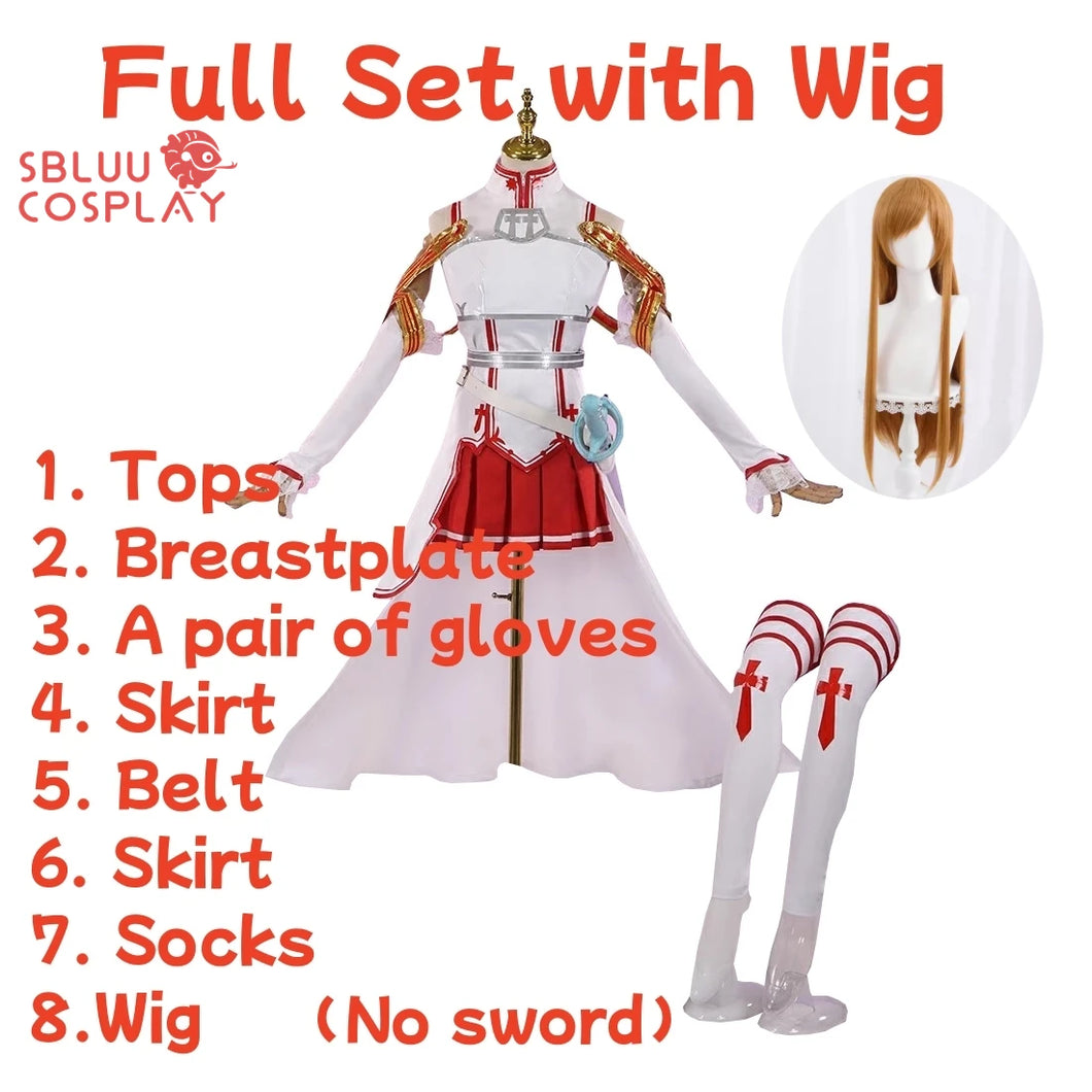 SBluuCosplay Yuuki Asuna Cosplay Costume Anime Sword Art Online Cosplay ...
