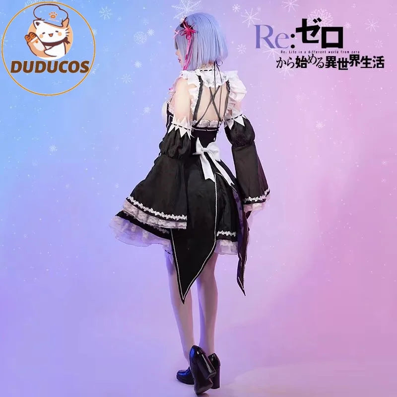 Remm/Ramm Cosplay Costume Anime Cosplay DUDU-R Women Cute Maid Uniform ...