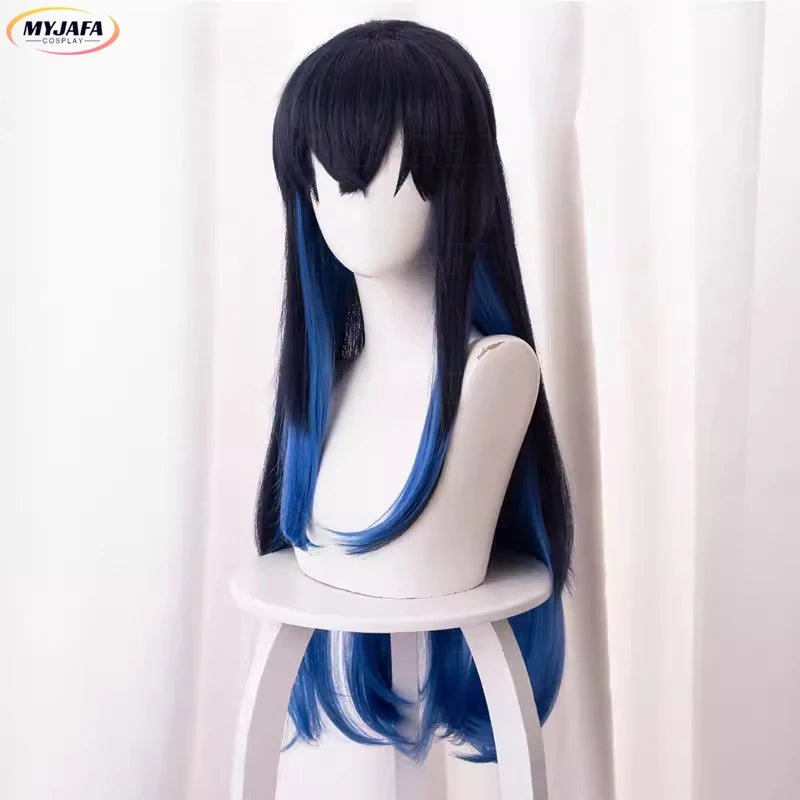 Anime Cosplay Hashibira Inosuke Cosplay Wig Women 70cm Long Straight ...